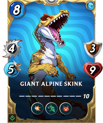SplinterGuide - Giant Alpine Skink | Splinterlands Card Analysis